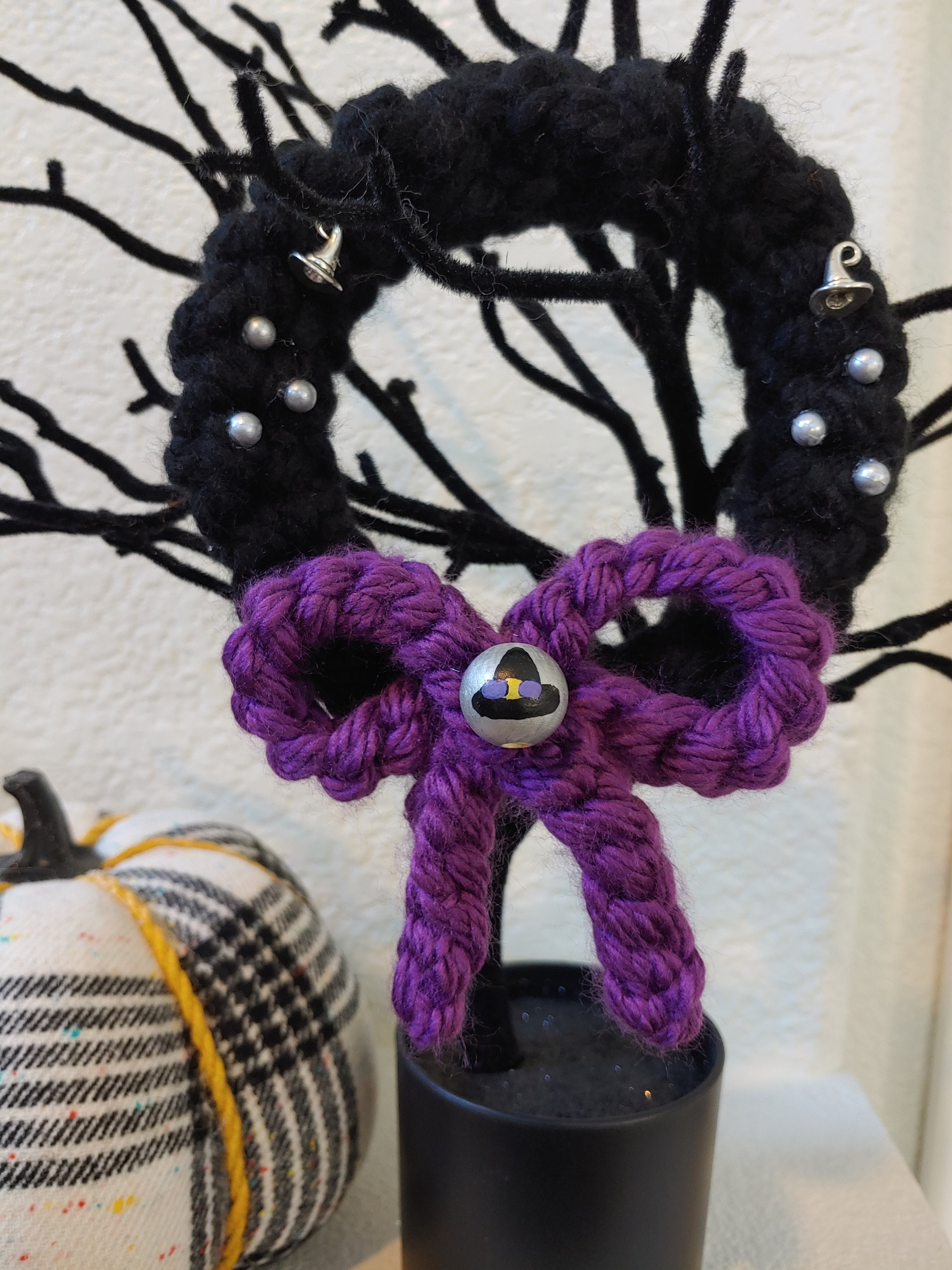 Halloween Wreath, Crochet, Witch Hat, Cute Halloween, FOTH, Wall Decor ...