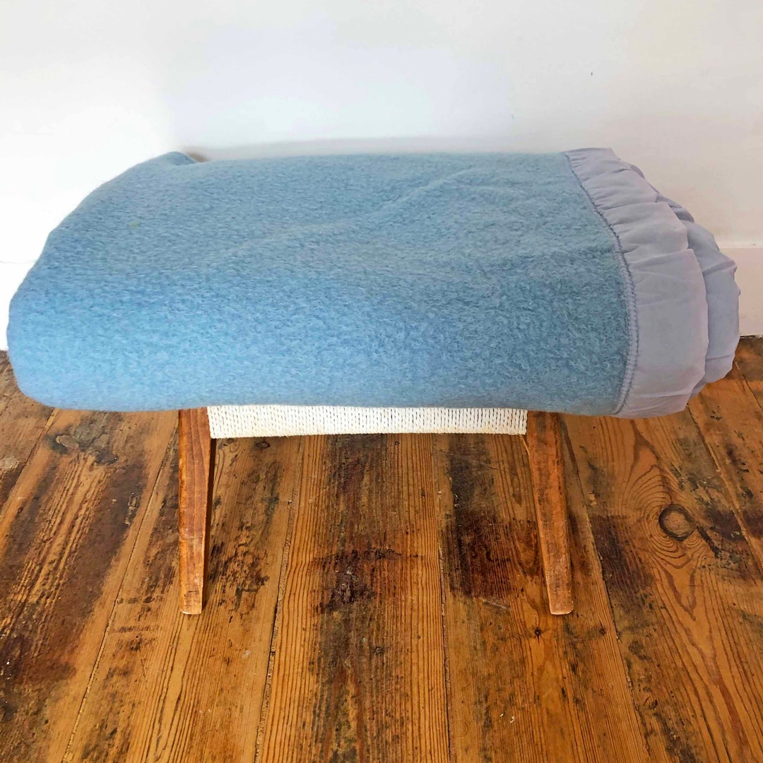 Vintage English Light Blue 100% Pure Wool Blanket - Etsy
