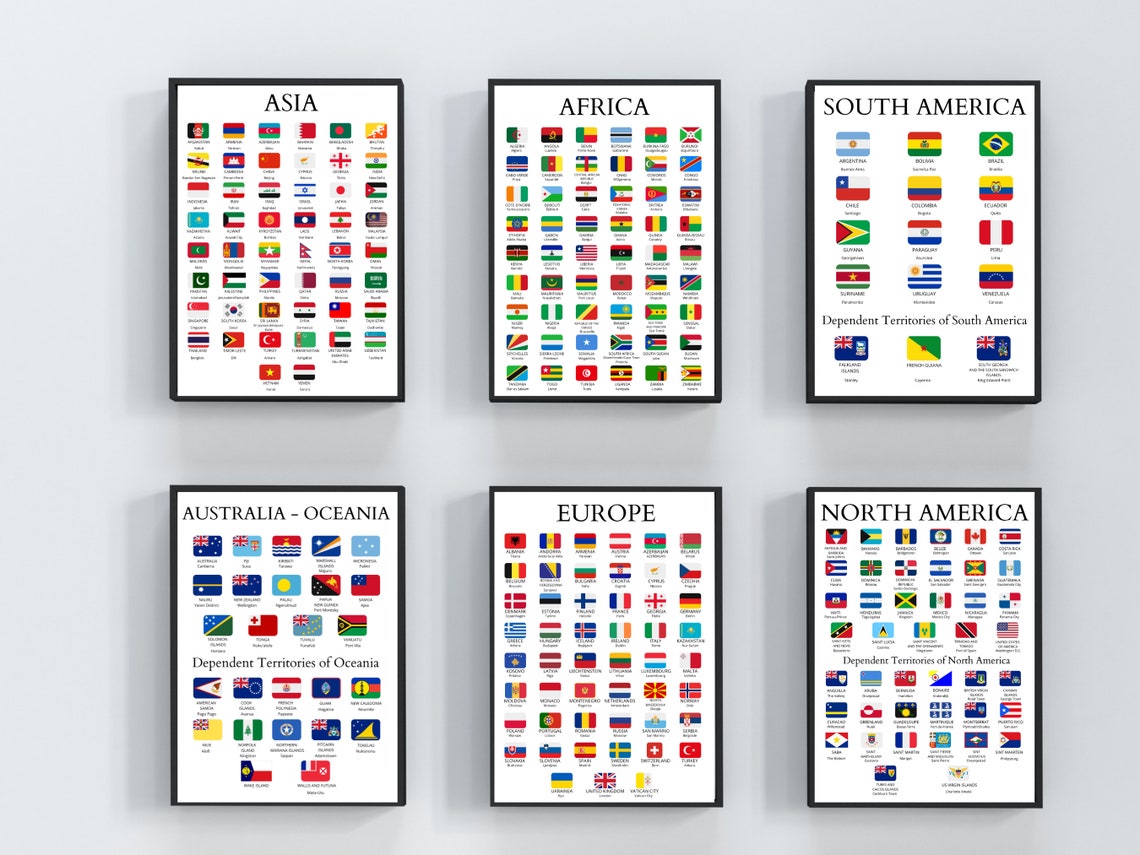 Bundle of World Continents Capitals, Worlds Capitals Bundle, Bundle ...