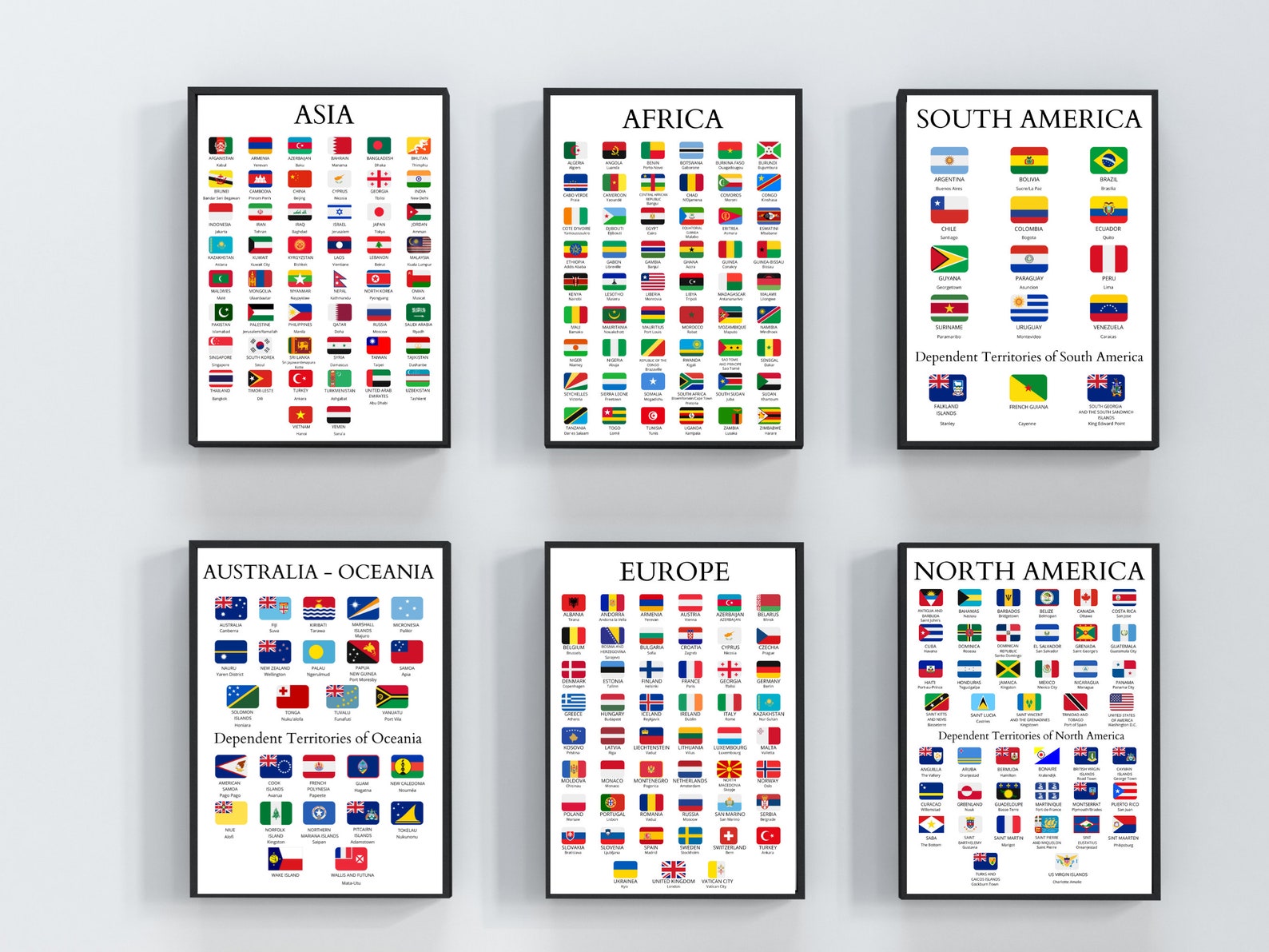 Bundle of World Continents Capitals, Worlds Capitals Bundle, Bundle ...