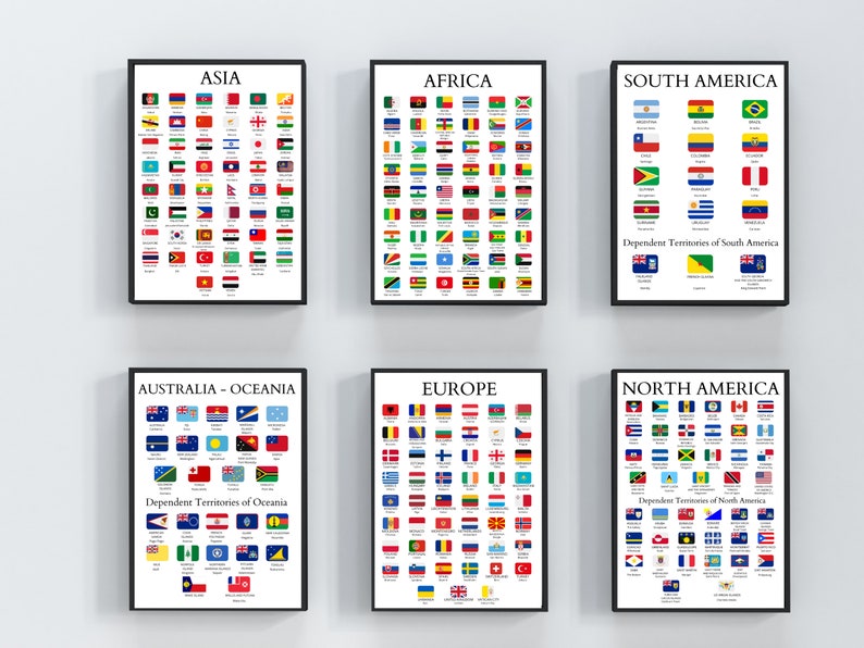 Bundle of World Continents Capitals, Worlds Capitals Bundle, Bundle ...