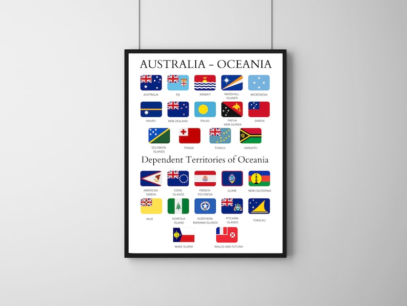 Australia - Oceania Countries, Countries of Oceania, Flags and Names ...