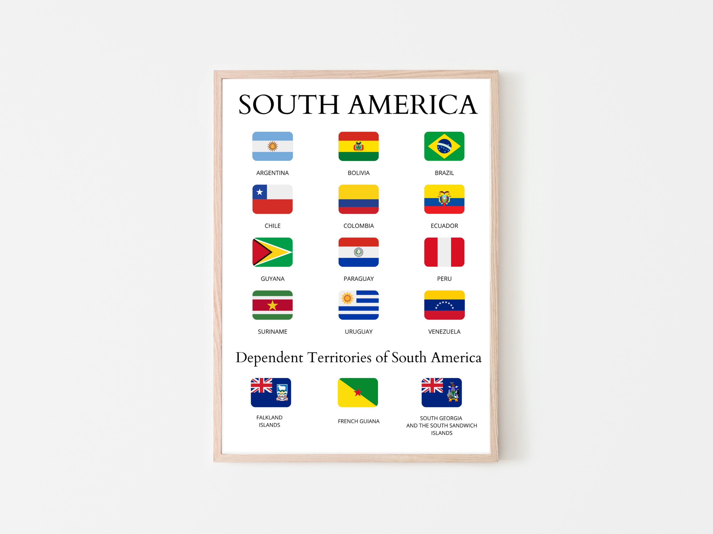 Bundle of Continents Posters, Worlds Continents Bundle, Flags and Names ...
