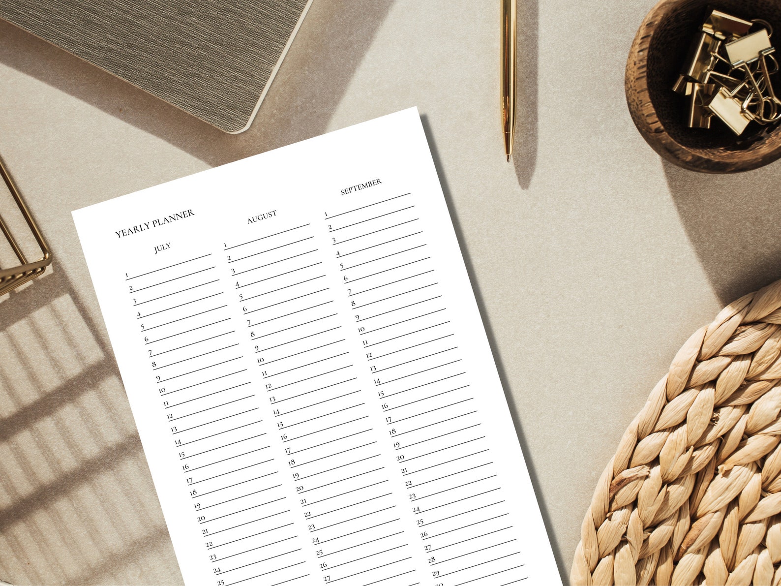 Yearly Planner, Year at a Glance Planner, Yearly Overview Printable, 12 ...