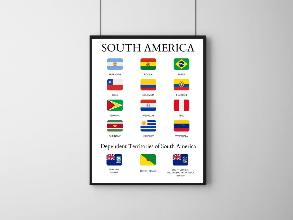 South American Countries, Countries of South America, Flags and Names ...
