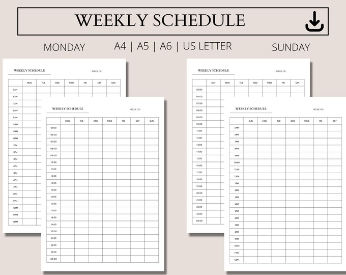 24 Hour - Hourly Weekly Schedule | Night Shift Schedule | Night Shift ...