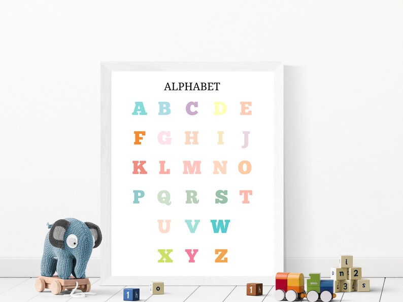 Educational Posters Set of 8, Playroom Posters, Homeschool Educational ...