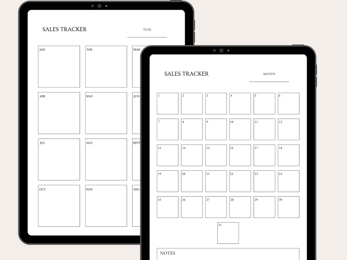 Printable Sales Tracker, Track My Sales, Monthly Sales Tracker, Yearly ...