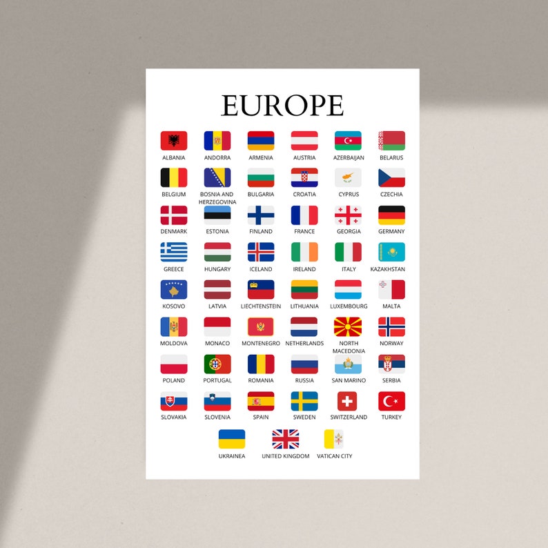 European Countries, Countries of Europe, Flags and Names, Learning ...