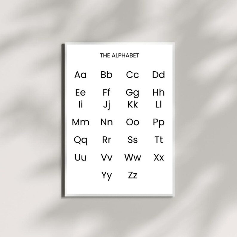 Alphabet Poster for Kids, Educational ABC Chart, Educational Wall Decor ...