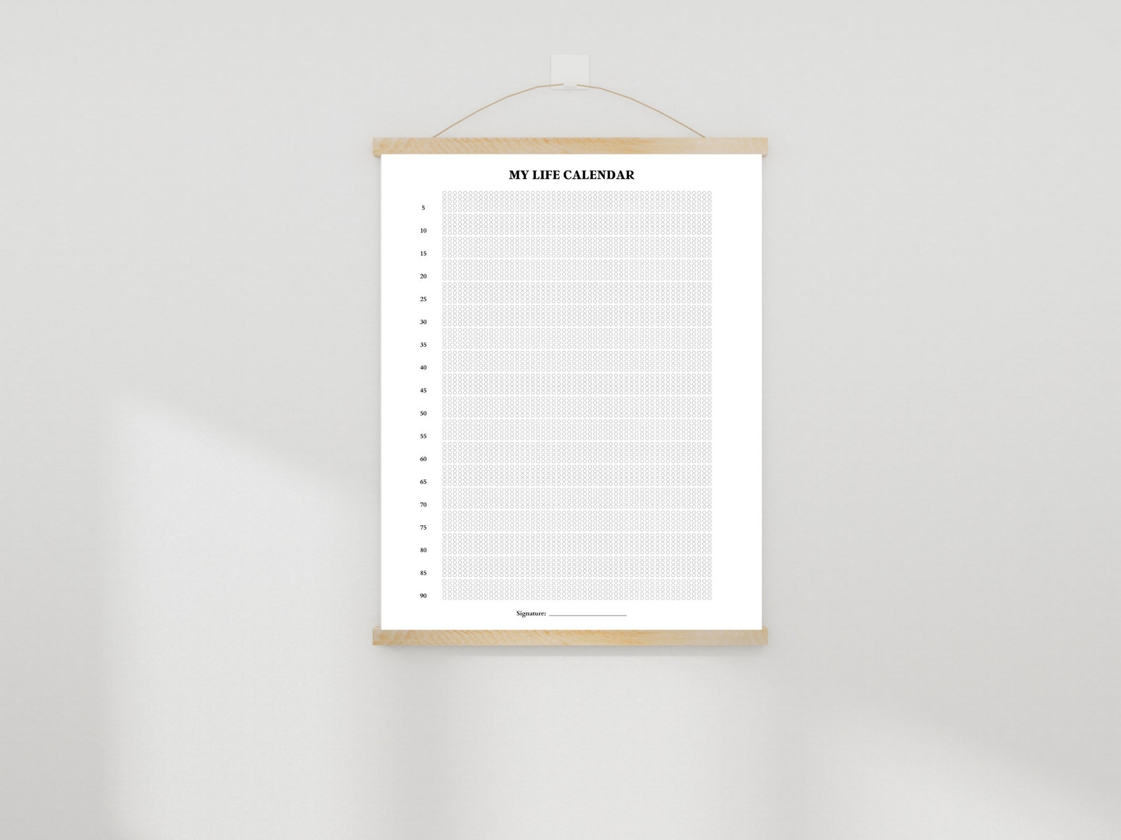 90 Years Life Calendar, Perpetual Calendar, Weeks of My Life, Calendar ...