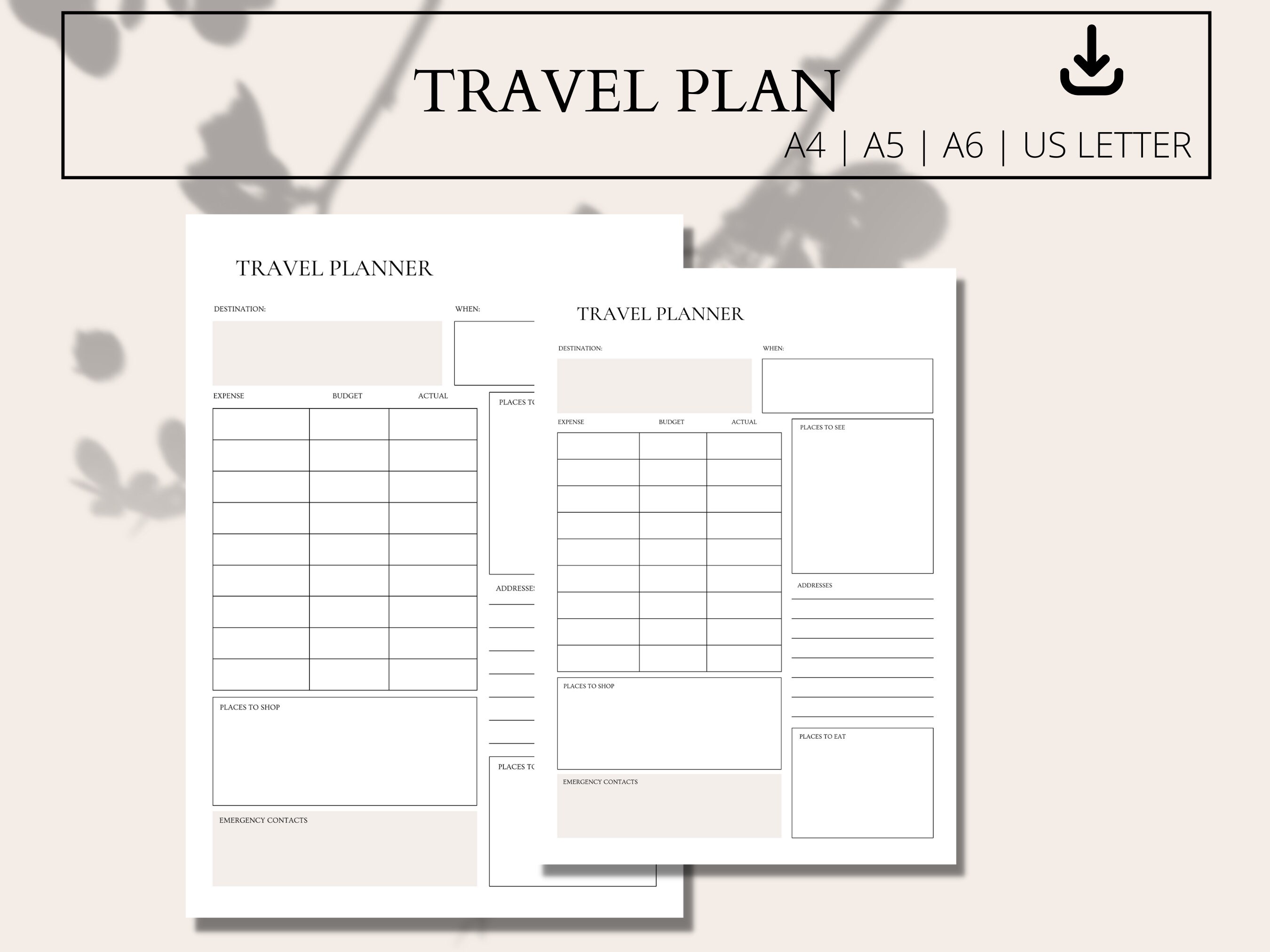 Travel Plan PDF, Itinerary Plan, Travel Planning, Travel Template ...