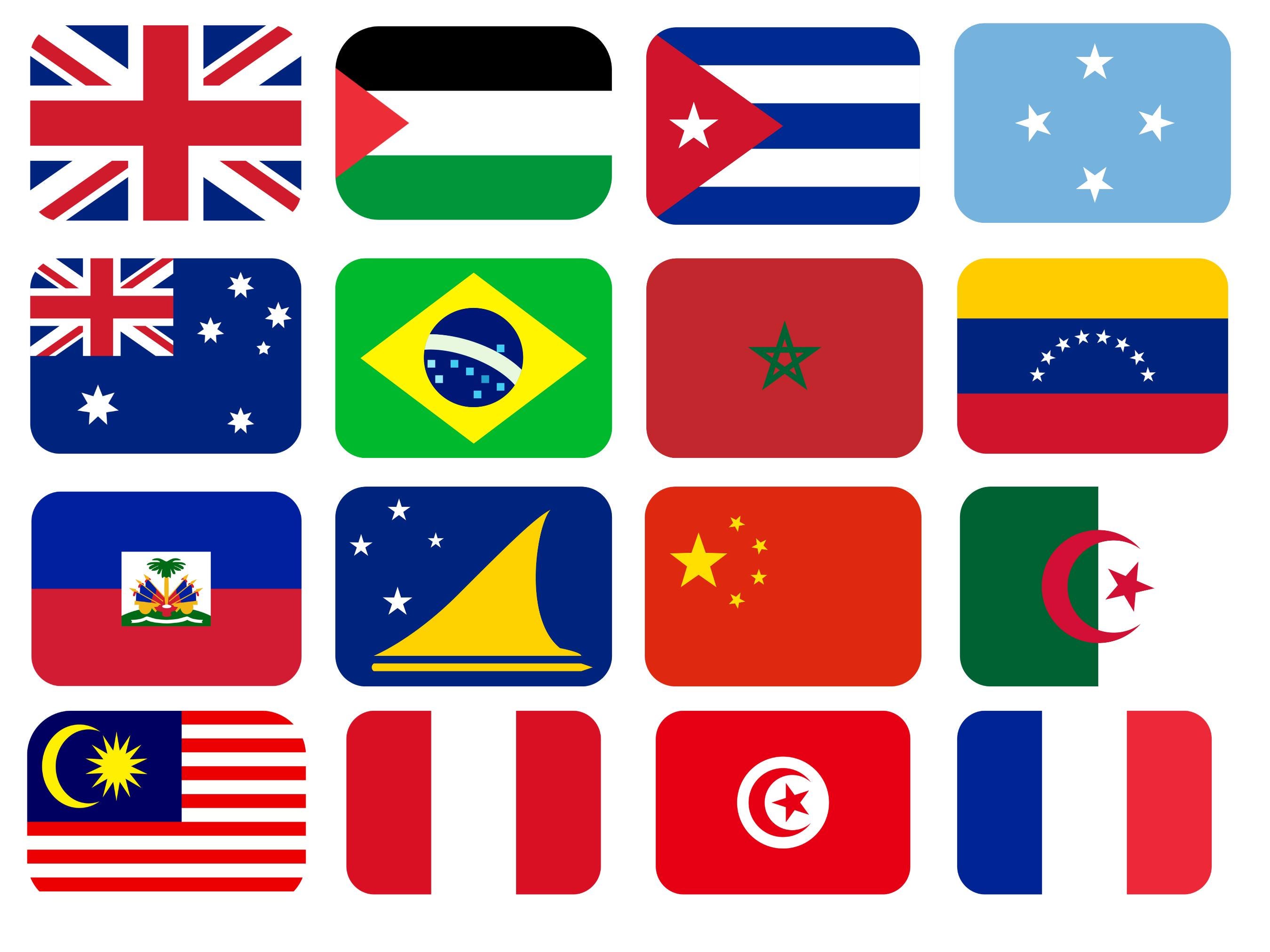 Printable World Flags PNG | 253 Flags of the World PNG | Country Flags ...