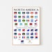 Bundle of Continents Posters, Worlds Continents Bundle, Flags and Names ...