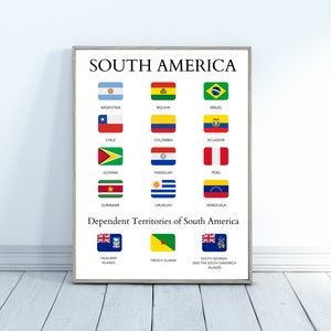 South American Countries, Countries of South America, Flags and Names ...