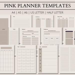 Pink Purple Planner, Pink Templates Planner, Pink Planner Insert, Pink ...