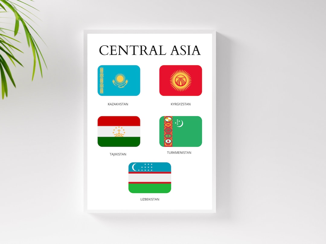 Central Asian Countries, Countries of Central Asia, Flags and Names ...