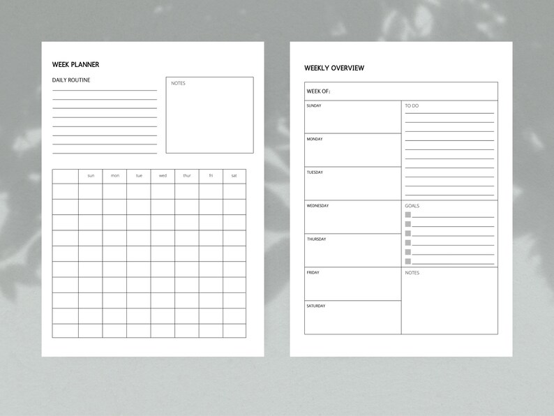 Weekly Overview Printable, Weekly Planner Pages, Weekly Templates ...