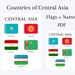 Central Asian Countries, Countries of Central Asia, Flags and Names ...