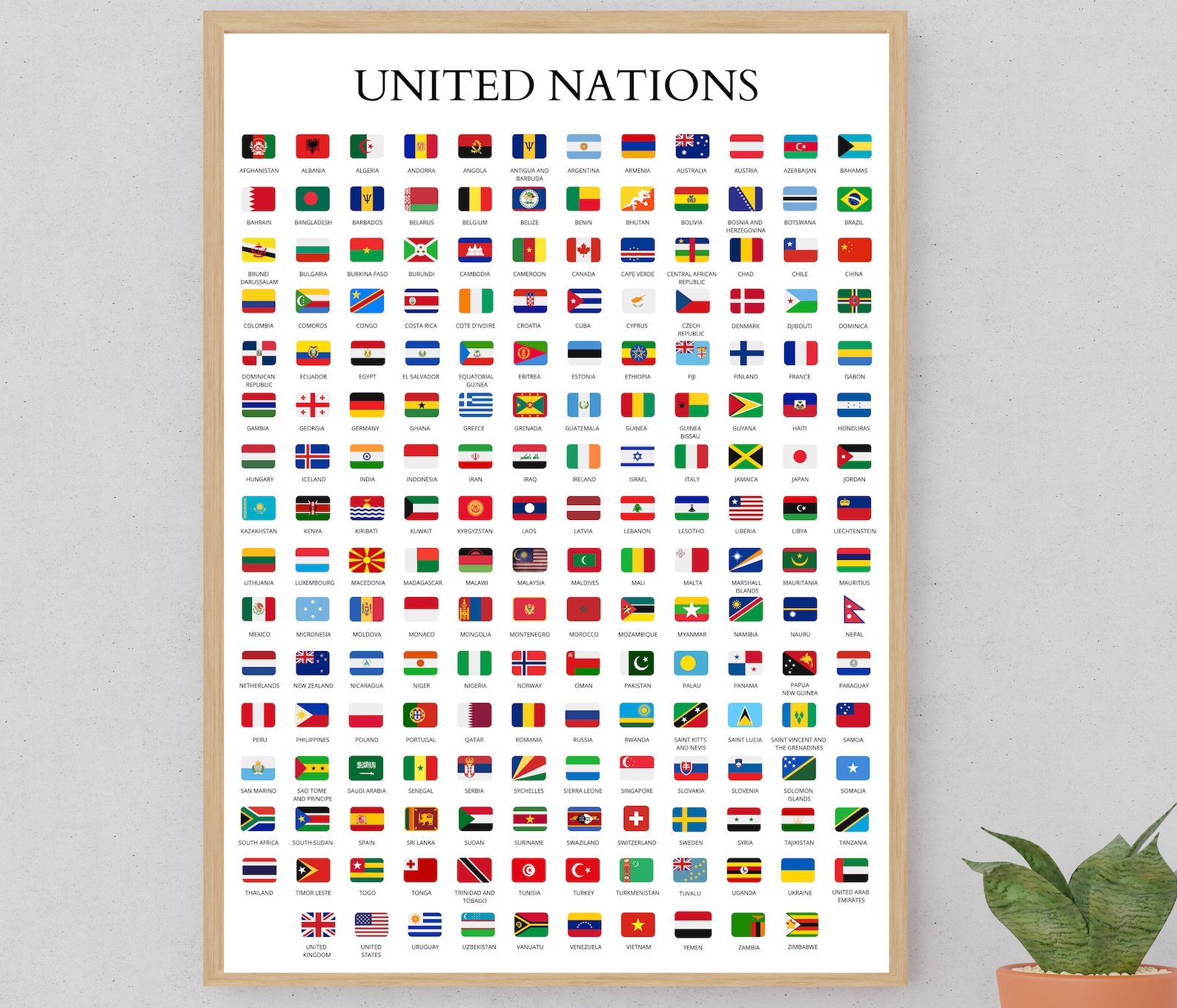 United Nations Flags Flags of the United Nations Wall Art | Etsy