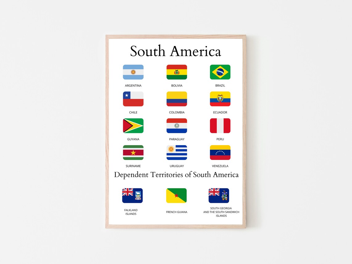 Bundle of Continents Posters Worlds Continents Bundle Flags | Etsy