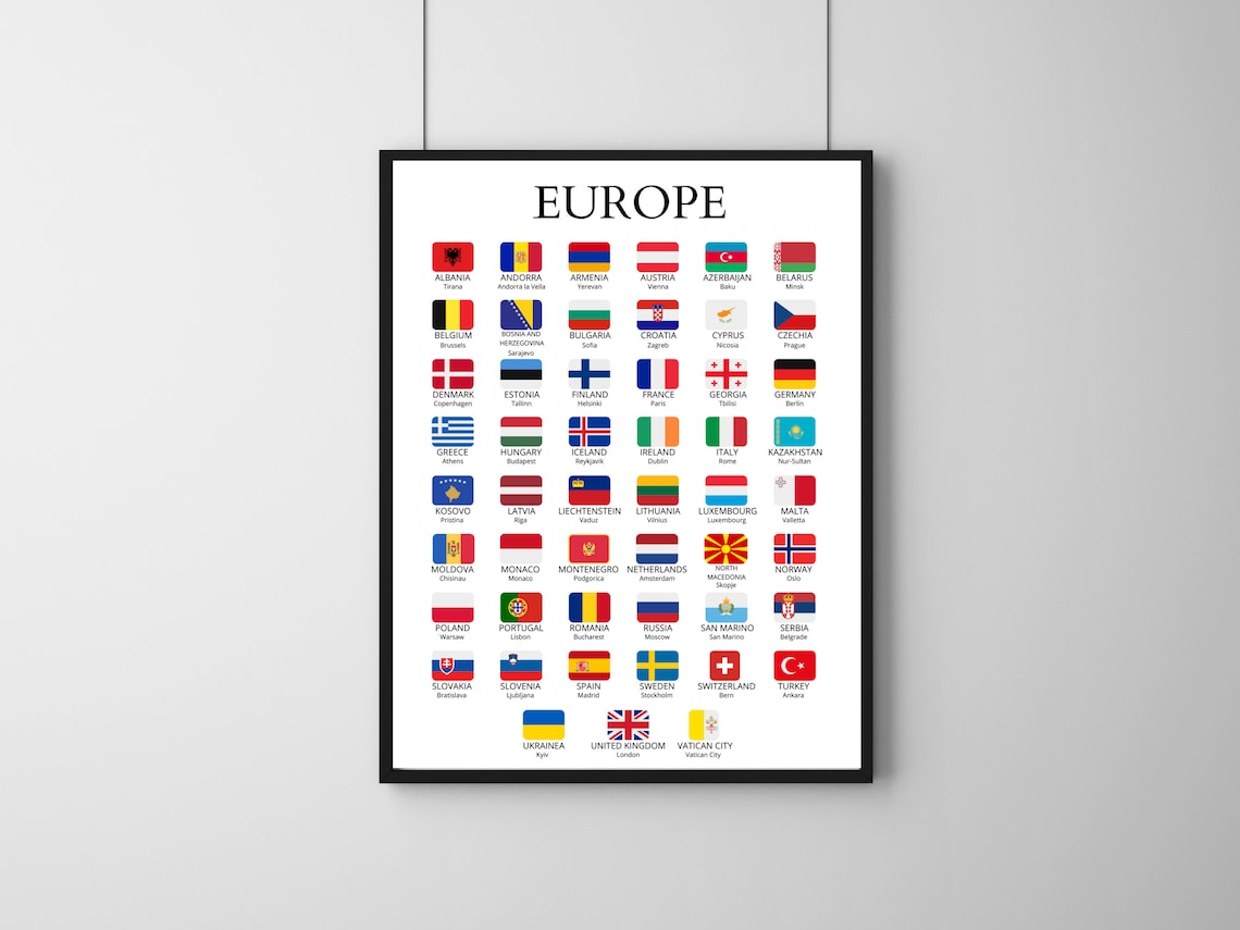 European Capitals, Flags Countries and Capitals of Europe, European ...