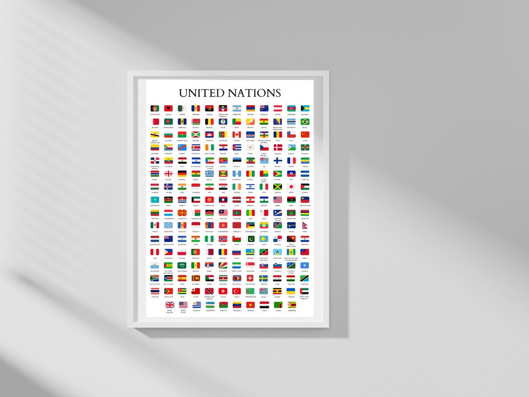 United Nations Flags, Flags of the United Nations, Learning Chart ...
