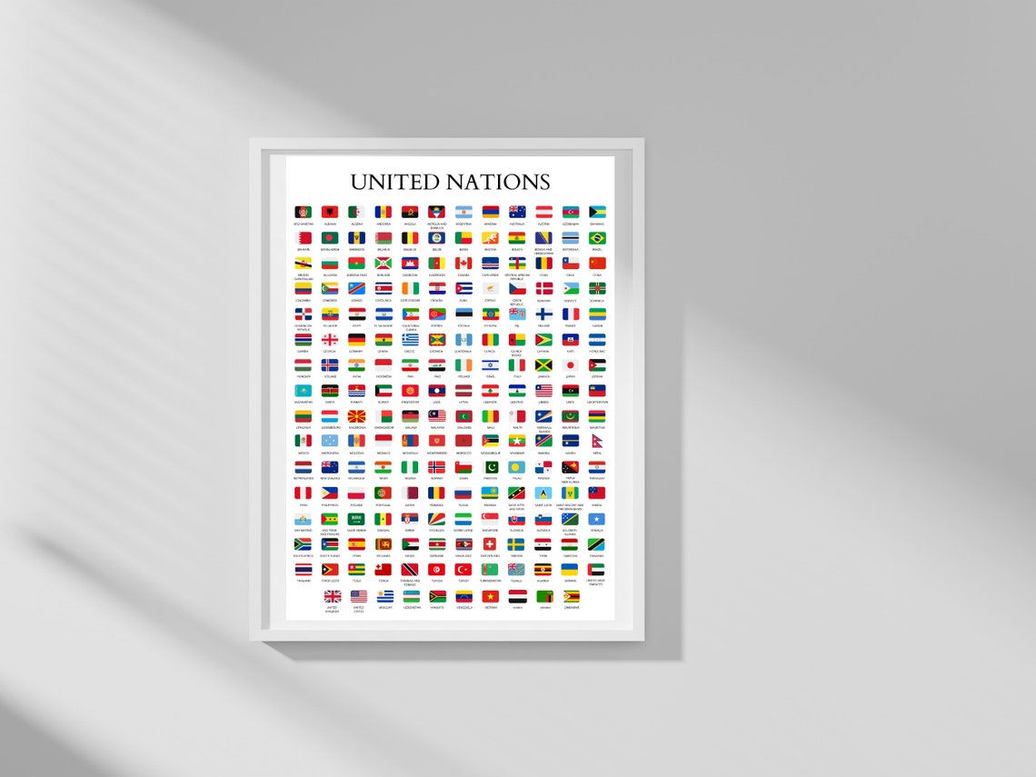United Nations Flags, Flags of the United Nations, Learning Chart ...