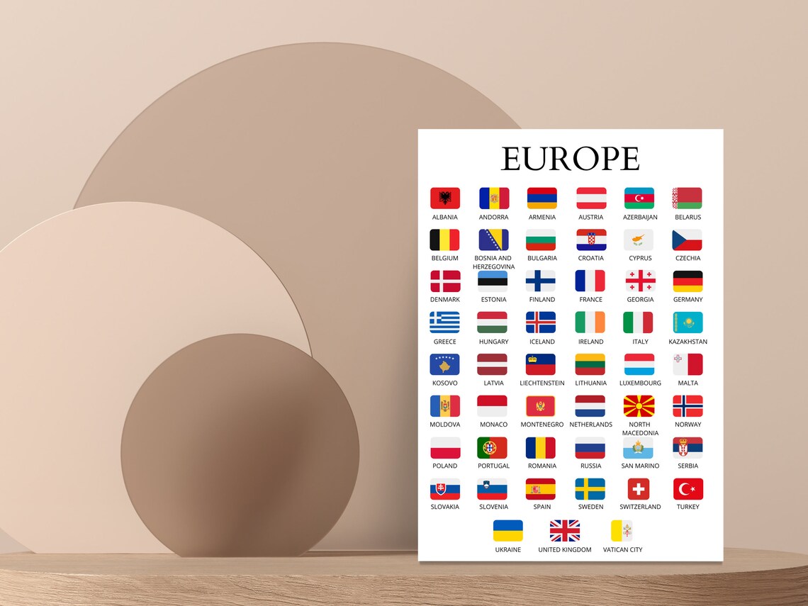 European Countries, Countries of Europe, Flags and Names, Learning ...