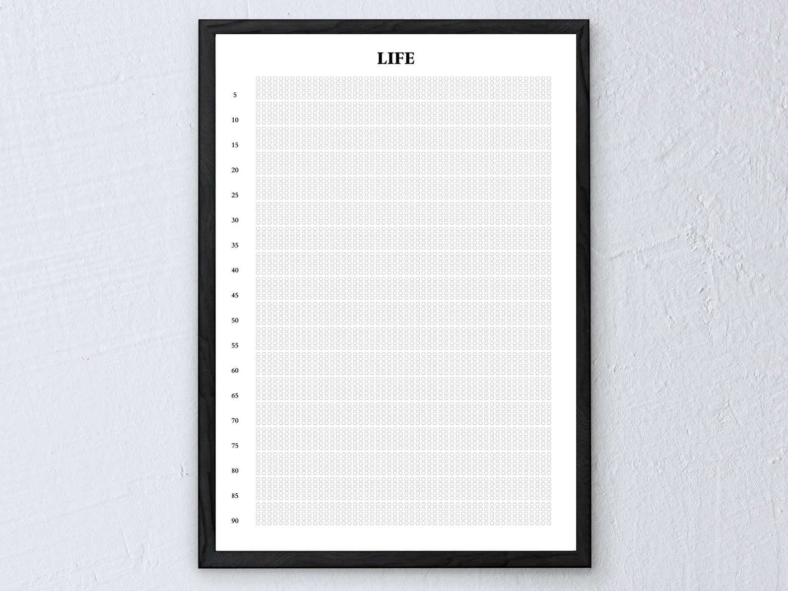 Life Calendar, 90 Years Life Calendar, Perpetual Calendar, Memento Mori ...