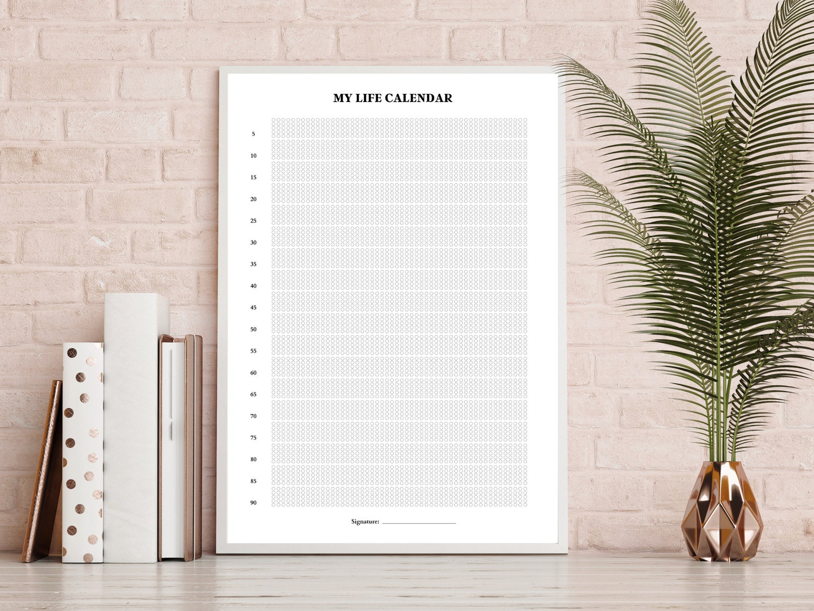 90 Years Life Calendar, Perpetual Calendar, Weeks of My Life, Calendar ...