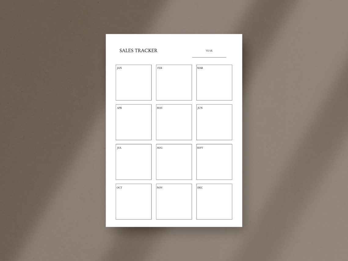 Printable Sales Tracker, Track My Sales, Monthly Sales Tracker, Yearly ...