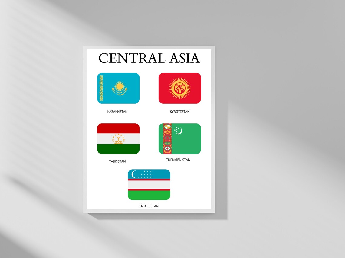 Central Asian Countries, Countries of Central Asia, Flags and Names ...