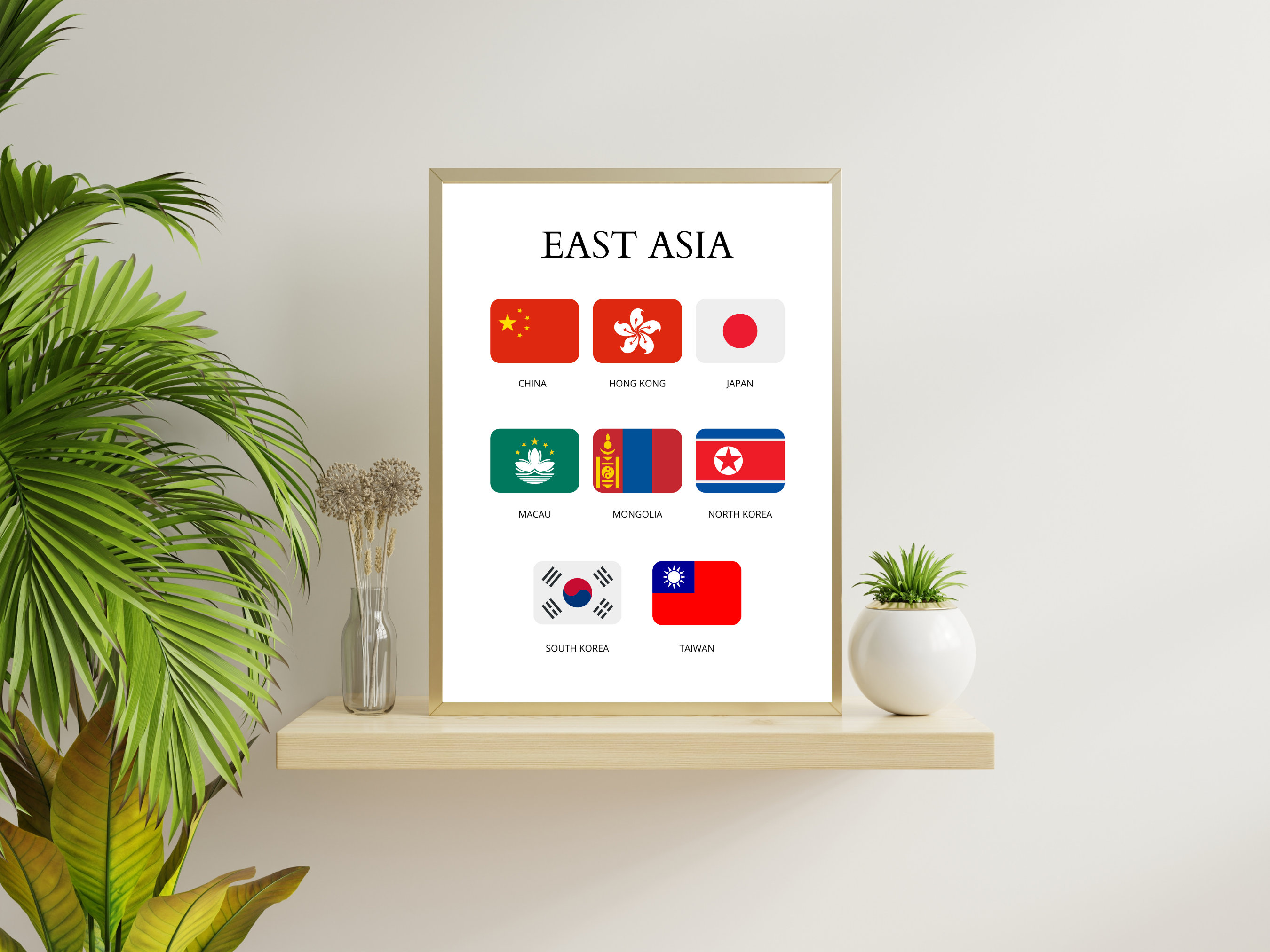 East Asian Countries, Countries of East Asia, Flags and Names ...