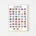 Bundle of Continents Posters, Worlds Continents Bundle, Flags and Names ...