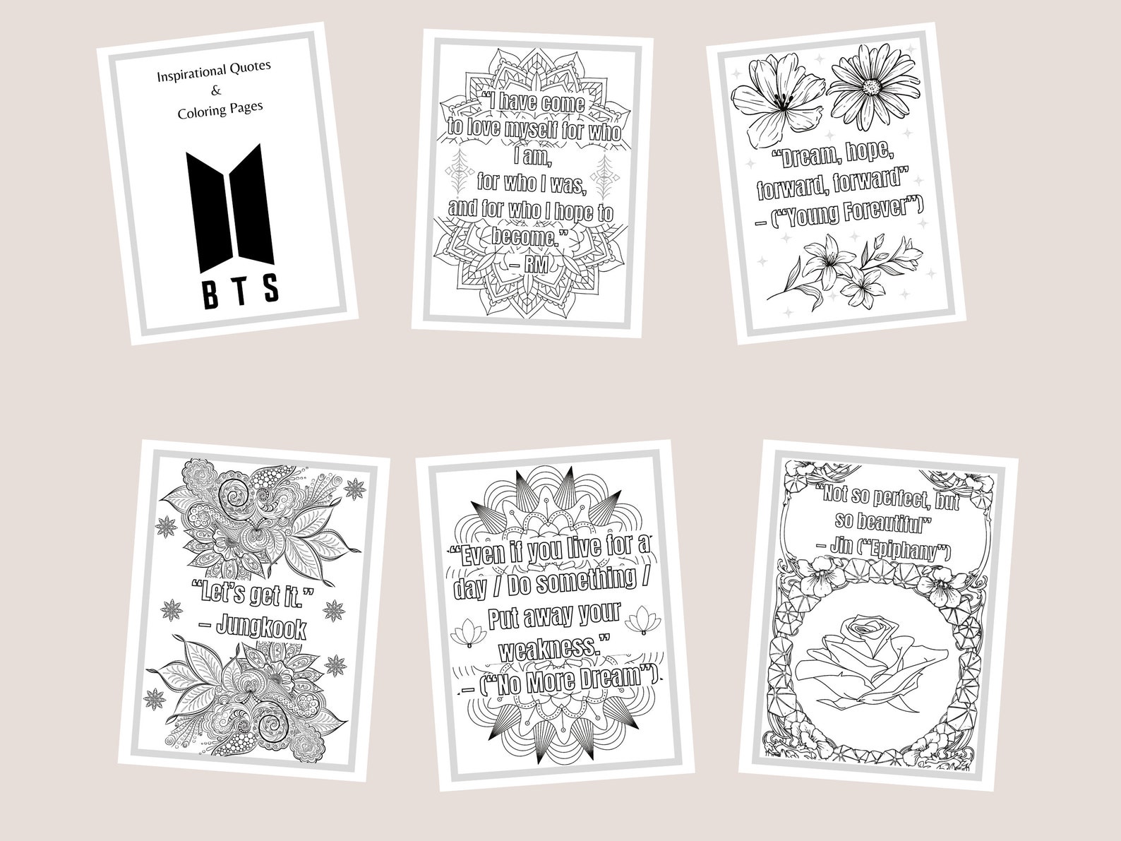 BTS Coloring Book, Inspirational Bts Quotes, Coloring Pages, Coloring ...