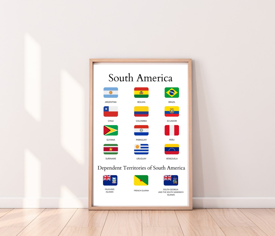 South American Countries Countries of South America Flags | Etsy