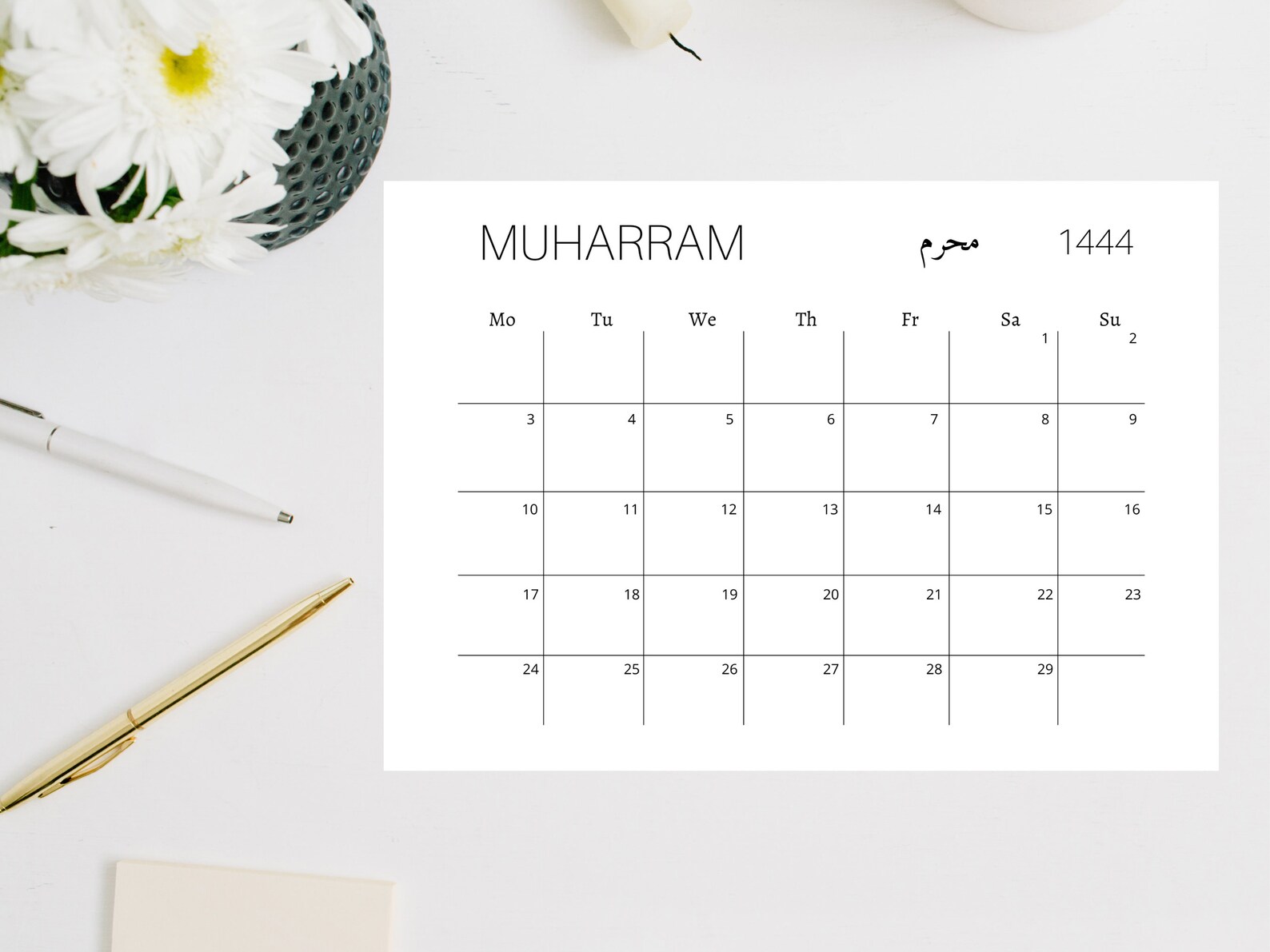 Islamic Monthly Planner Hijri Calendar Planner Lunar - Etsy