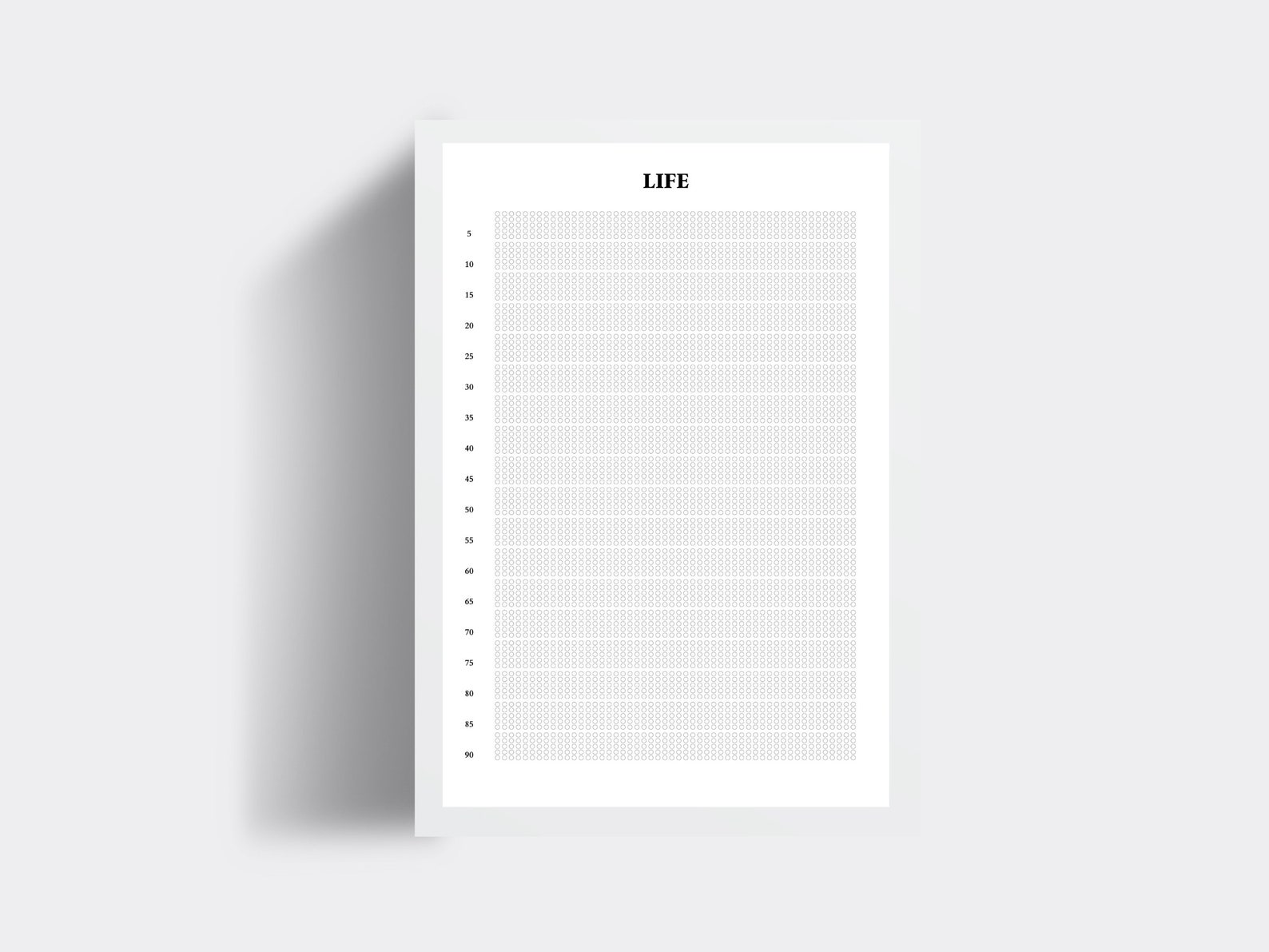 Life Calendar, 90 Years Life Calendar, Perpetual Calendar, Memento Mori ...