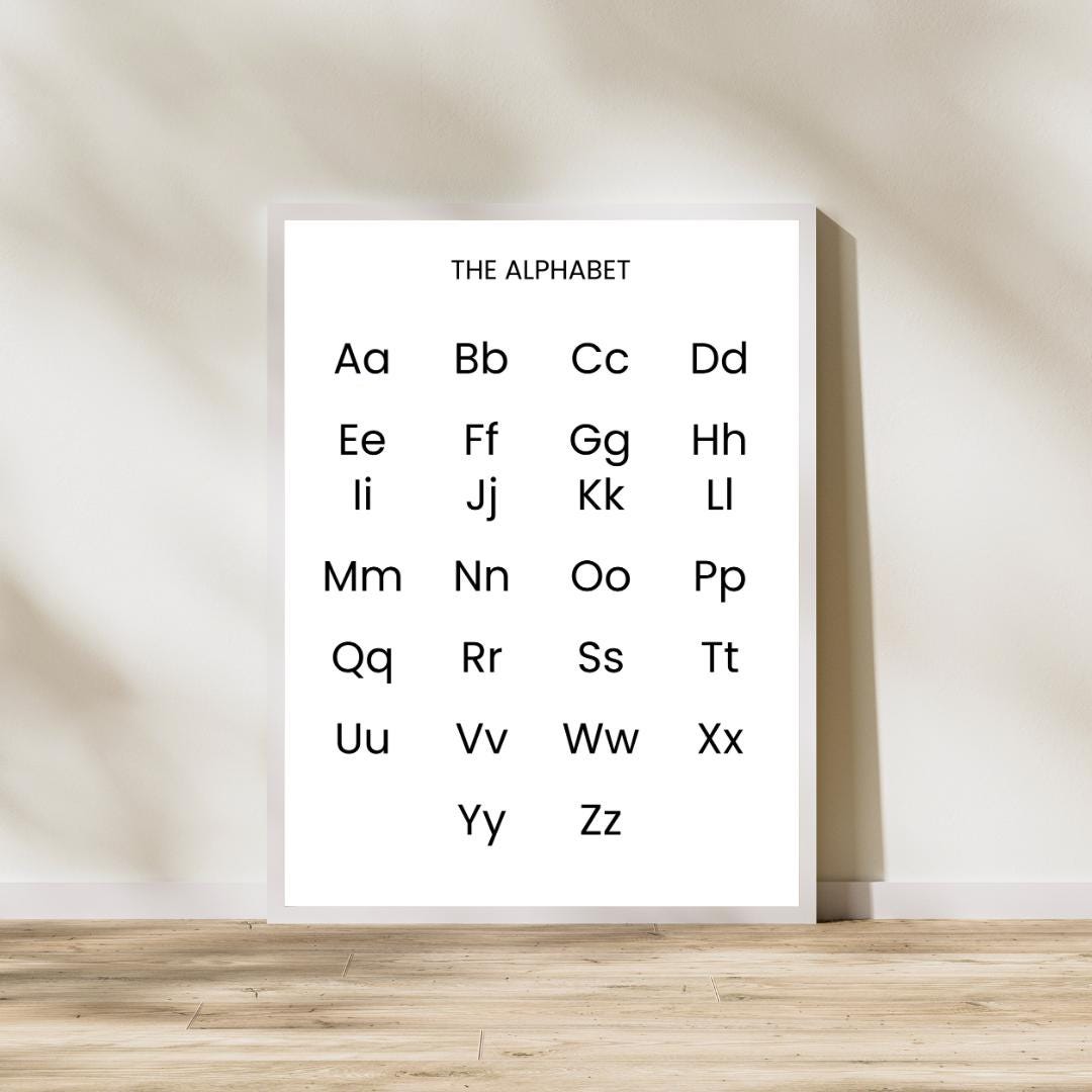 Minimalist Alphabet Poster: ABC Chart, Nursery Decor (digital Download ...