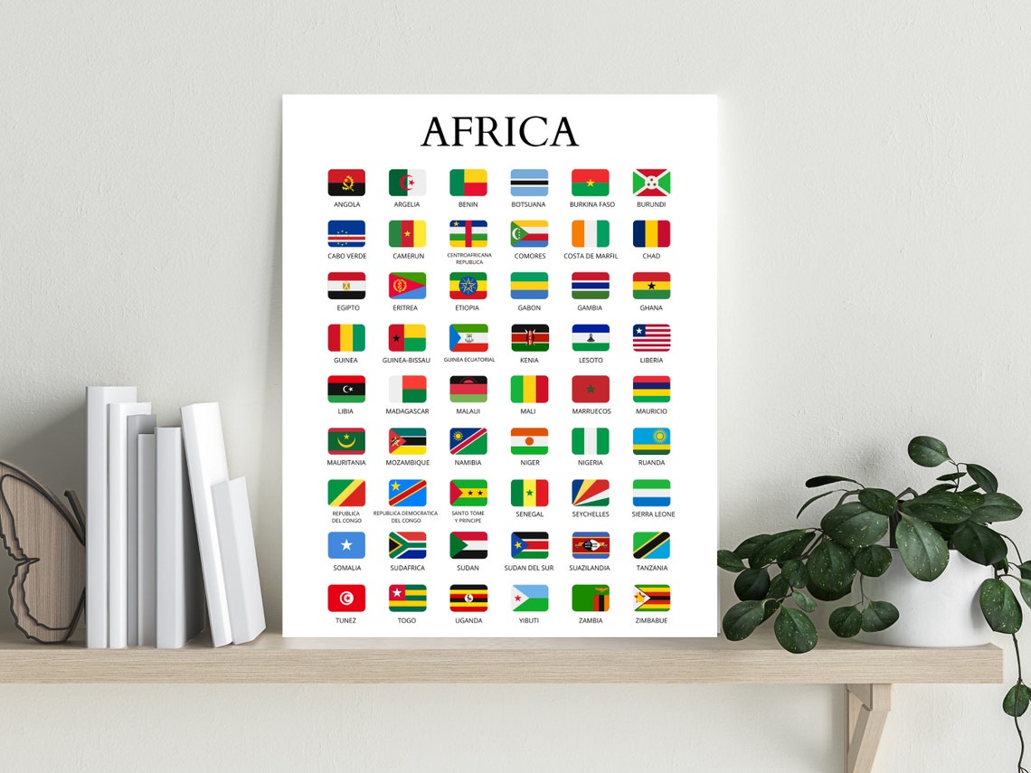 Countries of Africa, African Continent, Flags and Names, Educational ...