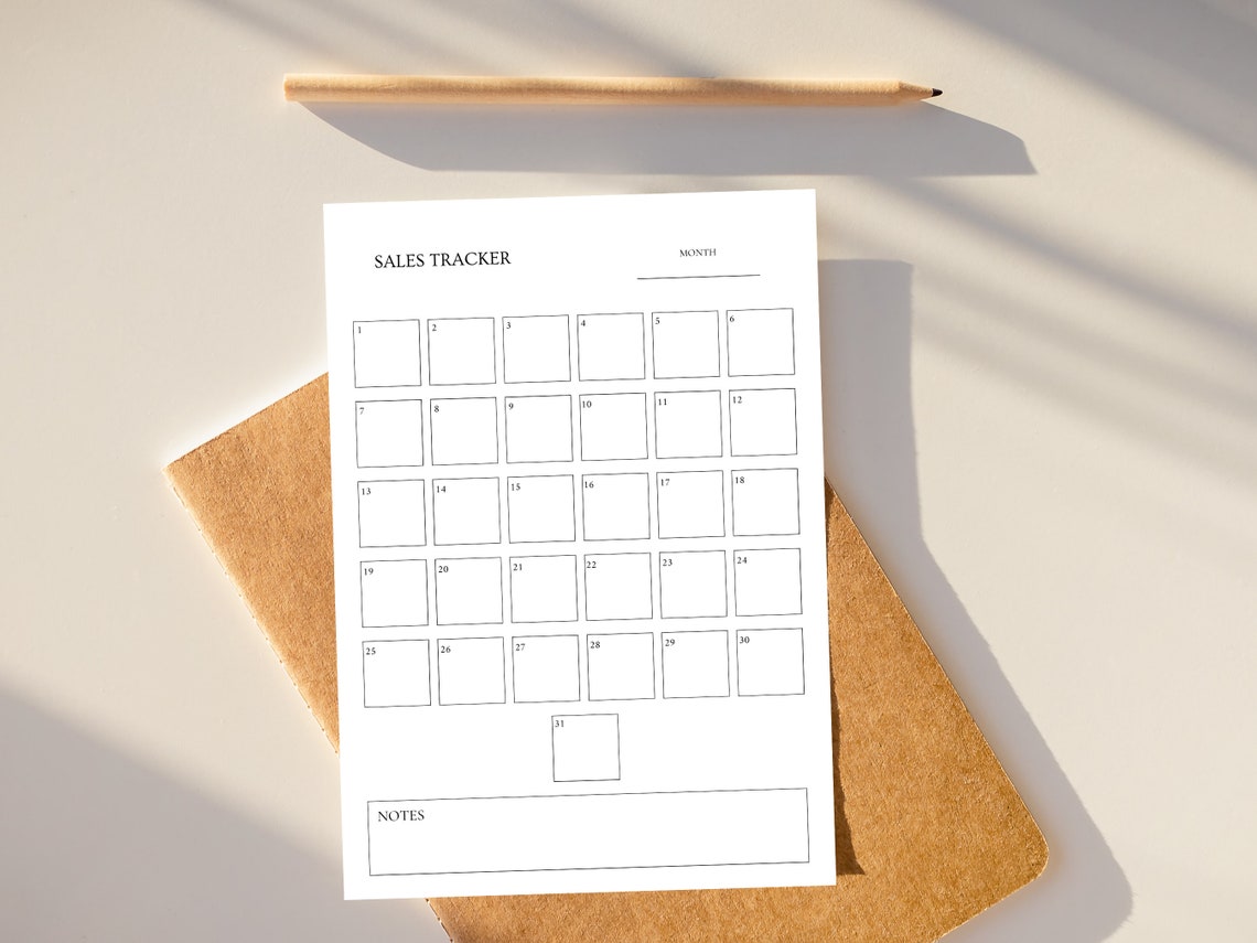 Printable Sales Tracker, Track My Sales, Monthly Sales Tracker, Yearly ...