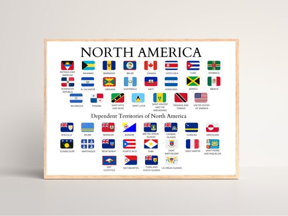 North American Countries Flags