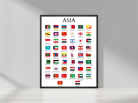 Asian Country Flags With Names
