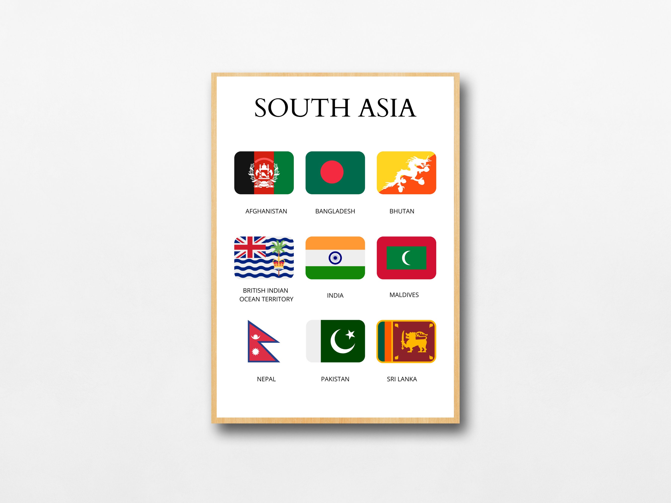 South Asian Countries, Countries of South Asia, Flags and Names ...