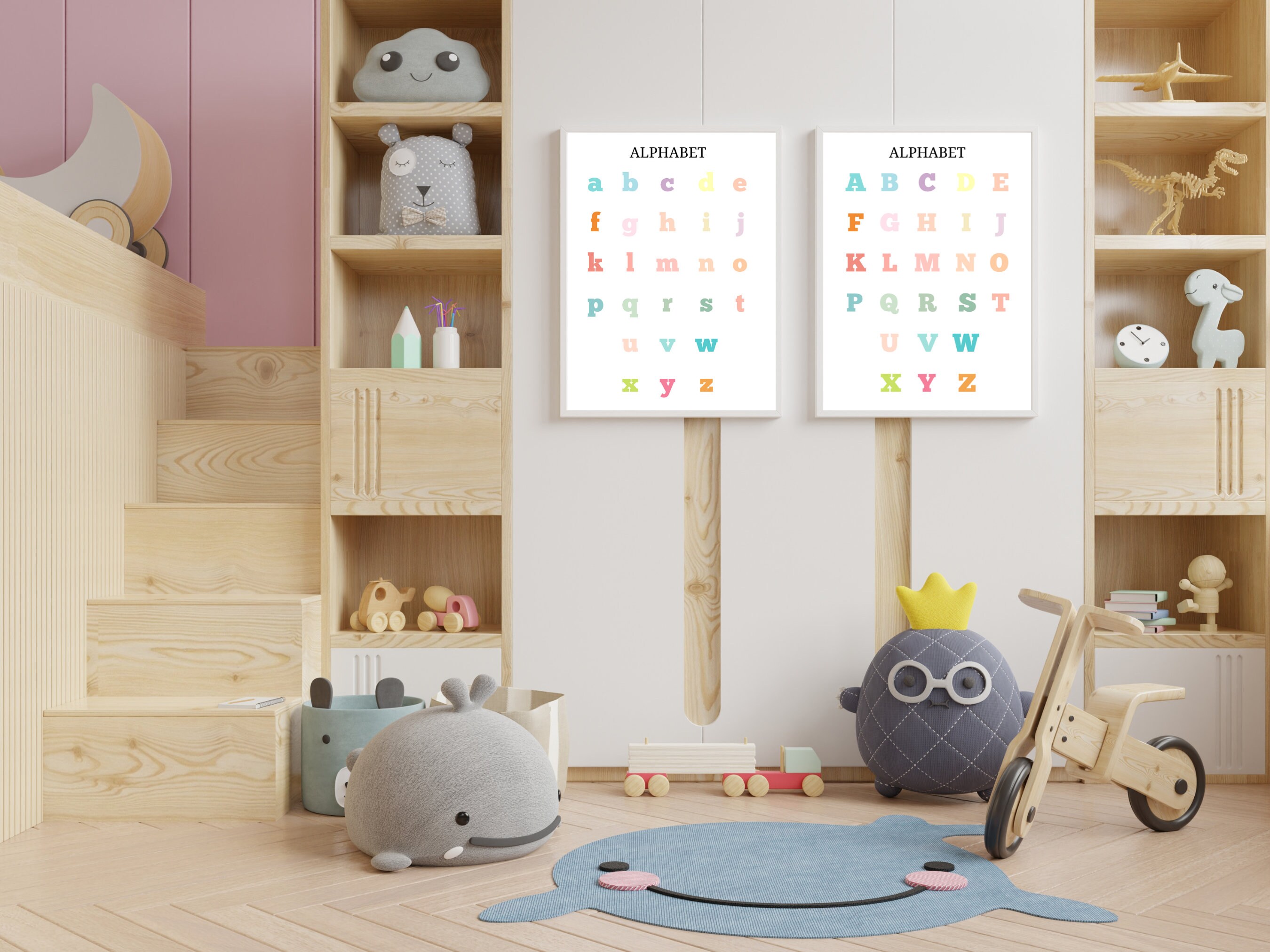 Educational Posters Set of 8, Playroom Posters, Homeschool Educational ...