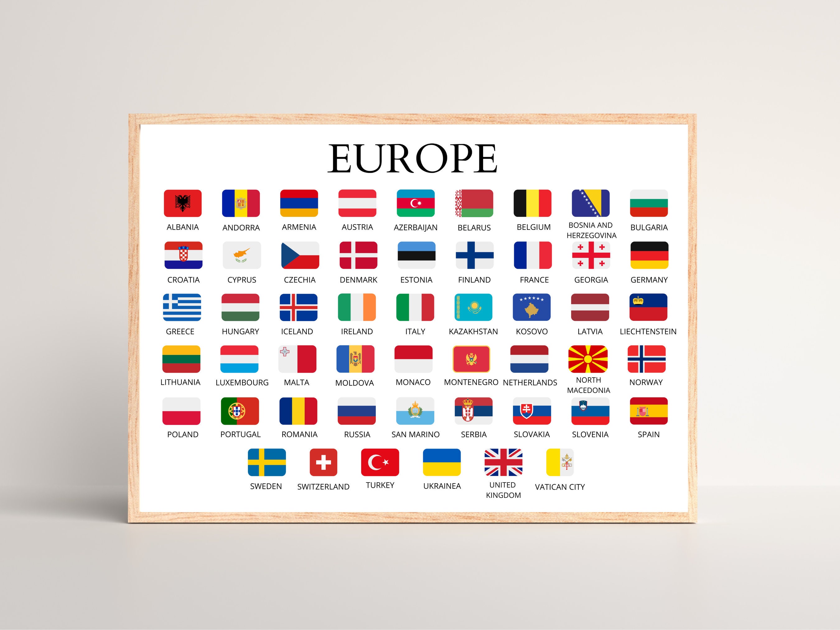 Countries In Europe Flags And Names