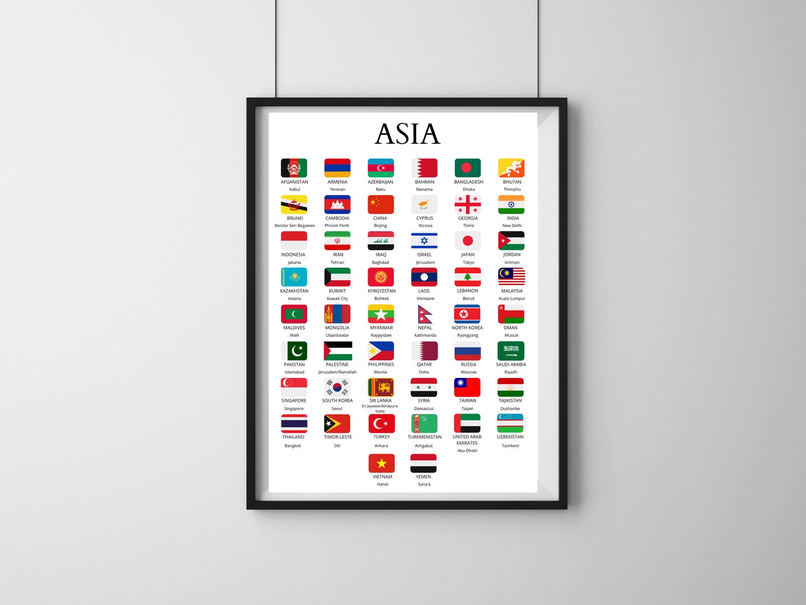 Asian Flags, Flags of Asian Countries and Capitals, Capitals and Flags ...