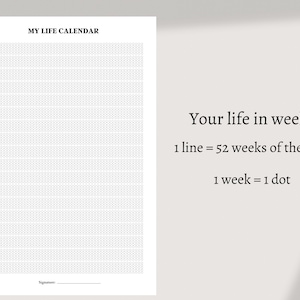 90 Years Life Calendar, Perpetual Calendar, Weeks of My Life, Calendar ...