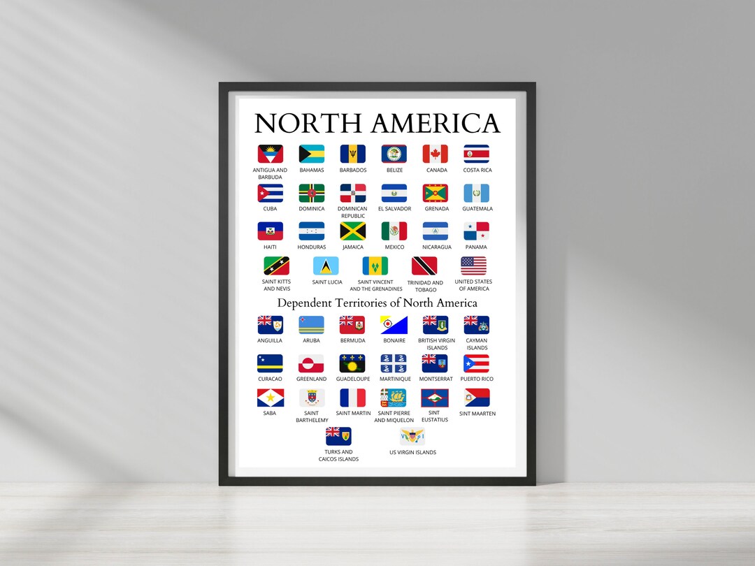 North American Countries, Countries of North America, Flags and Names ...